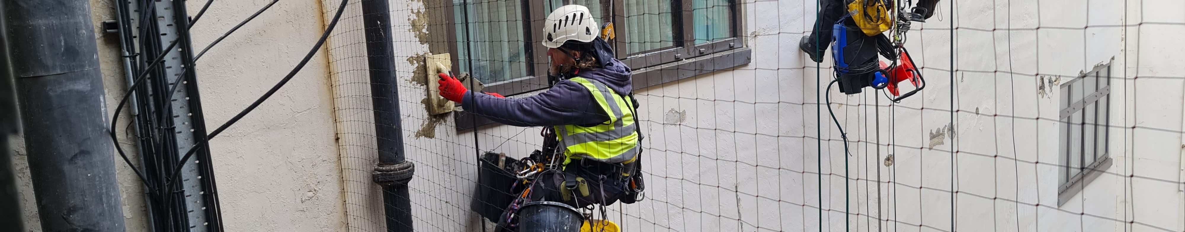 Rope access rendering & plastering - Repair Abseiling Ltd.